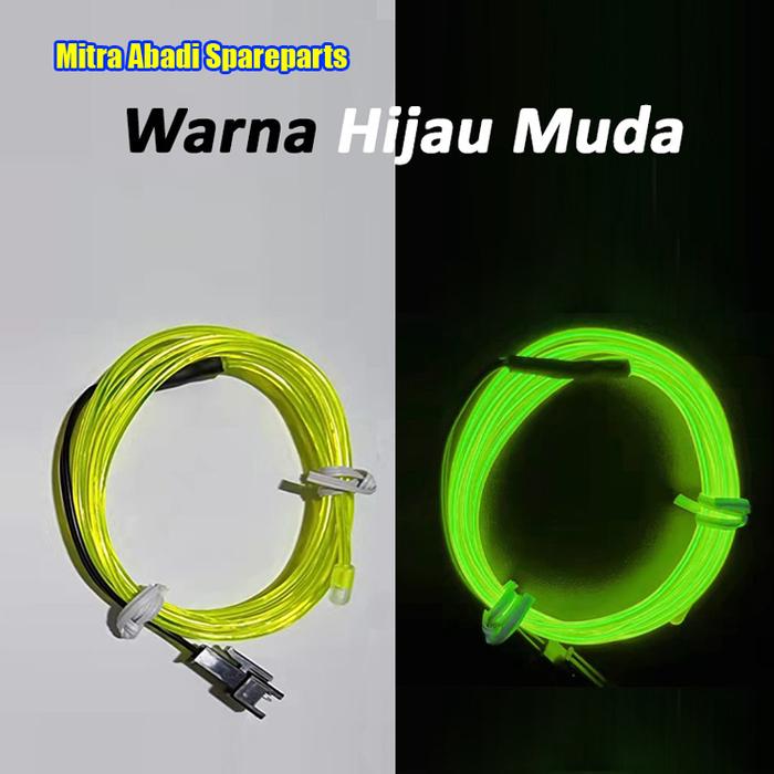 Jual Lampu EL Wire 1 METER LED Light + Kabel Soket Konektor SIAP PAKAI ...