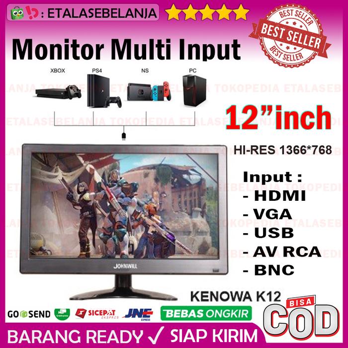 Jual MINI LCD MONITOR 12 INCH MULTI INPUT HDMI-VGA-USB-AV-BNC - KENOWA ...