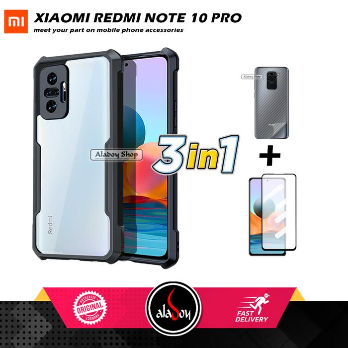 Jual Case XM Redmi Note 10 Pro Casing Transparent Free Tempered Glass ...