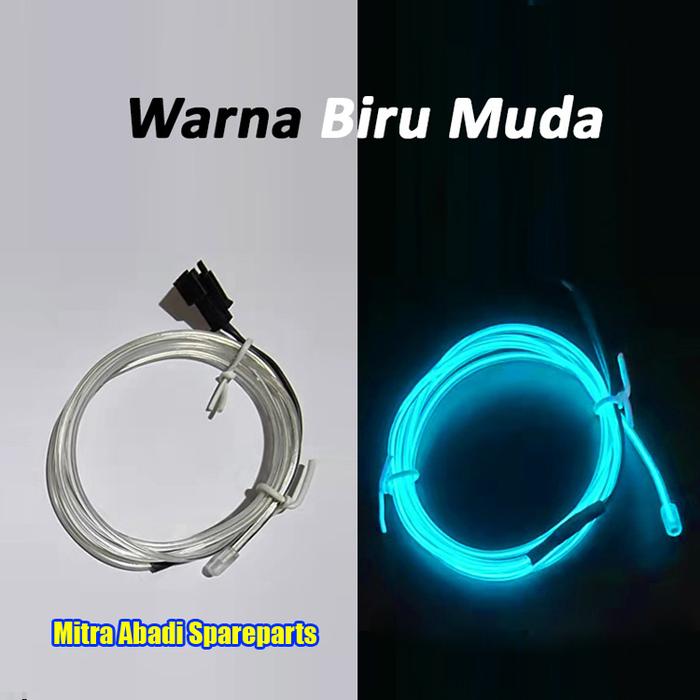 Jual Lampu EL Wire 1 METER LED Light + Kabel Soket Konektor SIAP PAKAI ...