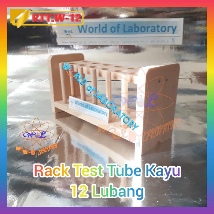 Jual Rack Test Tube Wooden 12 Hole / Rak Tabung Reaksi Kayu 12 Lubang ...