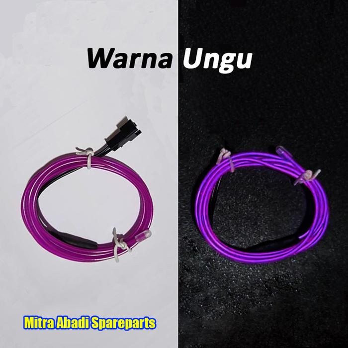 Jual Lampu EL Wire 1 METER LED Light + Kabel Soket Konektor SIAP PAKAI ...