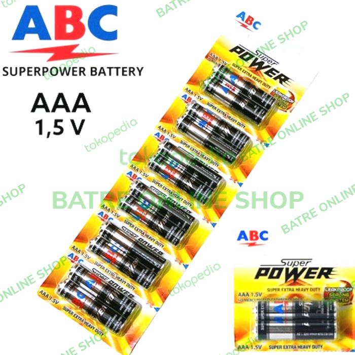 Jual ABC SUPER POWER AAA 1,5V BATERAI BATRE AAA 1,5V SUPER POWER ABC ...