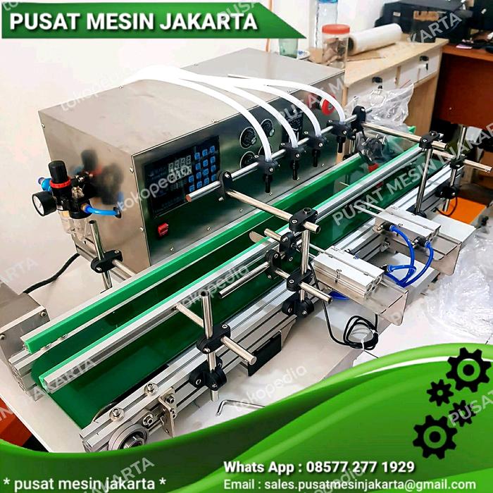 Promo MESIN FILLING PENGISI CAIRAN LIQUID 4 NOZZLE DENGAN CONVEYOR - Jakarta Barat - Pusat Mesin ...