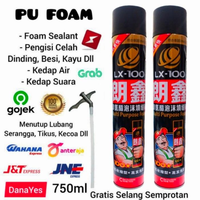 Jual promo lem pu foam sealant spray busa 750ml polyurethane kaleng ...