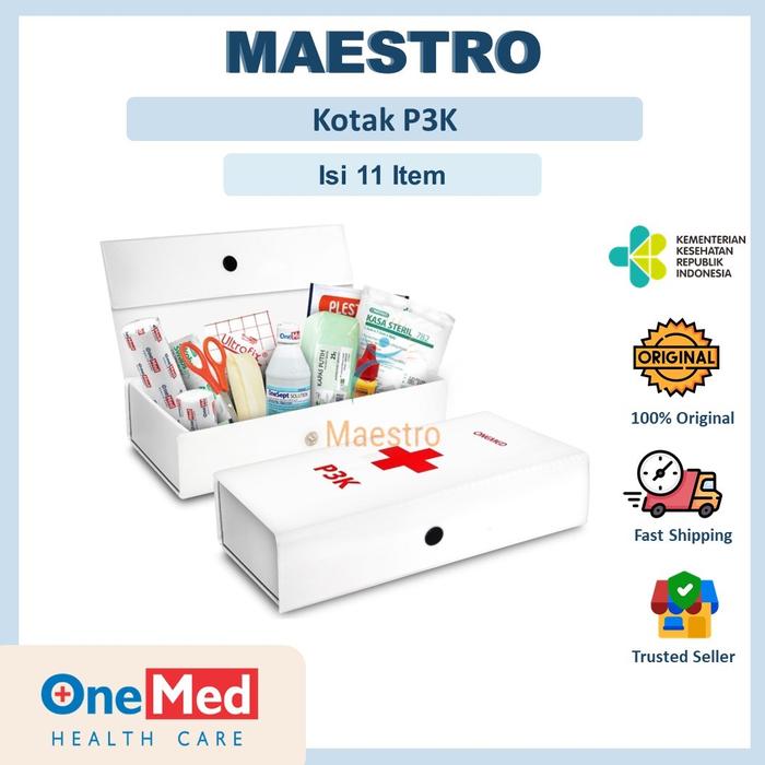 Jual Kotak P3K + Isi Onemed Komplit Isi 11 First Aid Kit Box - Paket 4 ...
