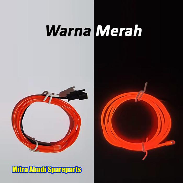 Jual Lampu EL Wire 1 METER LED Light + Kabel Soket Konektor SIAP PAKAI ...