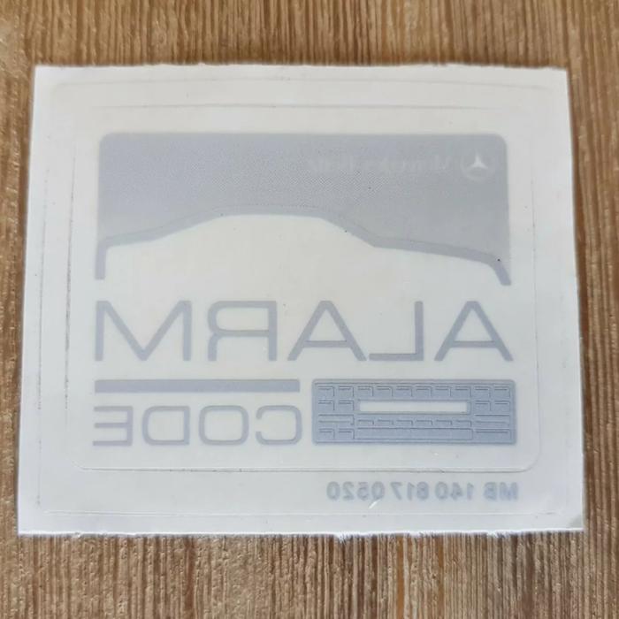 Jual Alarm Code Sticker Window Original Mercedes-Benz W140 C124 C126 ...
