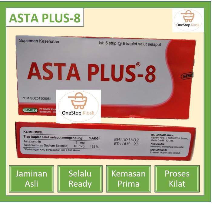 Jual ASTA PLUS-8 (1 BOX / 30 TABLET), SUPLEMEN ANTIOKSIDAN - Kota ...