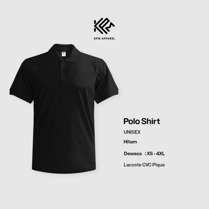 Promo Kaos Polo Shirt CVC Pique KPM Apparel Big Size Part 1 - Hitam ...