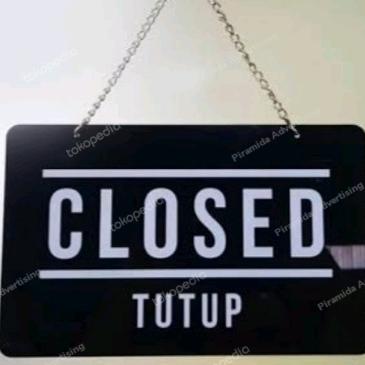 Jual sign gantung board akrilik gambar papan tulisan open close buka ...