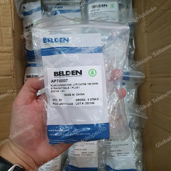 Jual Belden Connector RJ45 Cat 5 AP700007 Original isi 50pc Konektor ...