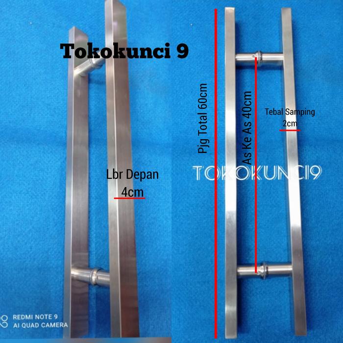 Jual Pull Handle Kotak 60cm stainless Tarikan Pintu Segi 40x20 SS ...