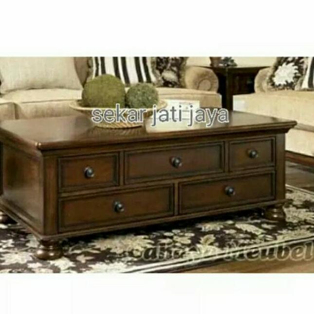 Jual Meja tamu jati meja kopi coffee table finishing antik meja lesehan ...