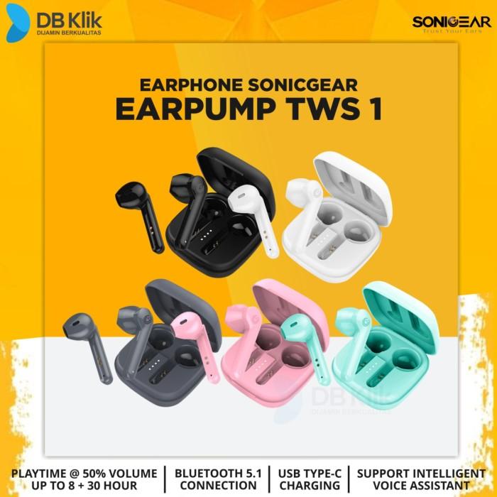 Earphone SonicGear TWS 1 Bluetooth 5.1 - Earpump Sonicgear TWS 1 - BLACK