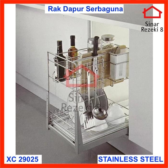 Jual Rak Tarik Dapur Vitco XC 29025 / Kitchen 2 Susun Bumbu Botol Gelas ...