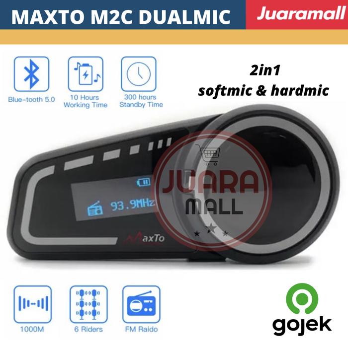 Jual INTERCOM MAXTO M2C BLUETOOTH HELM DUAL MIC BASS LCD 6 PAIRING ...