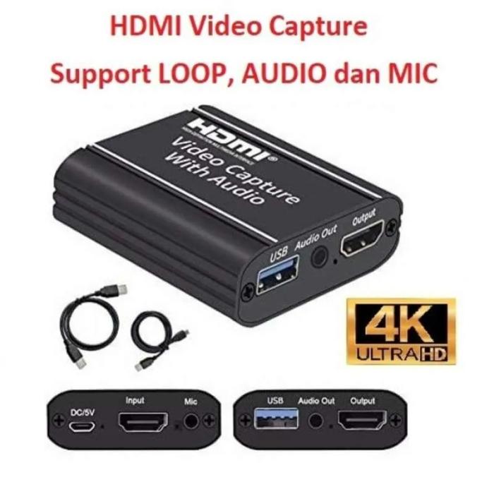 Jual HDMI VIDEO CAPTURE LOOP WITH AUDIO & MIC 1080P 60FPS 4K - Kota ...