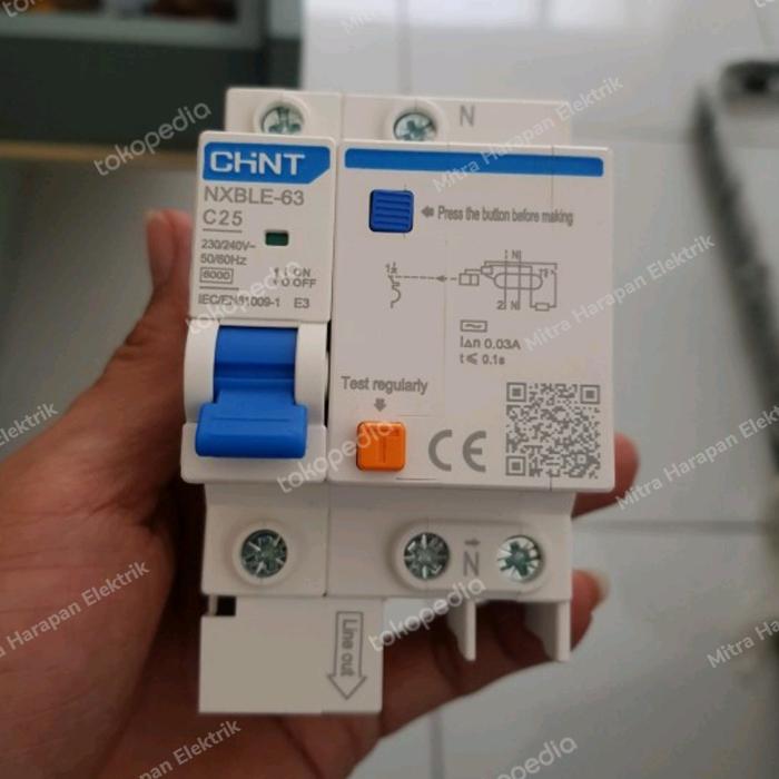 Jual RCBO Chint 6A/10A/16A/20A/25A/32A elcb+mcb NXBLE-63 1P+N 6KA 30MA - 25a - Jakarta Barat ...