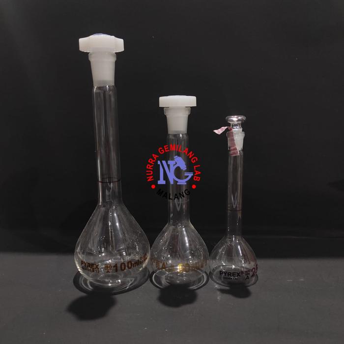 Jual labu ukur 25 ml pyrex volumetric flask -labu takar - Kota Malang - Ophin Alat Lab Alkes ...