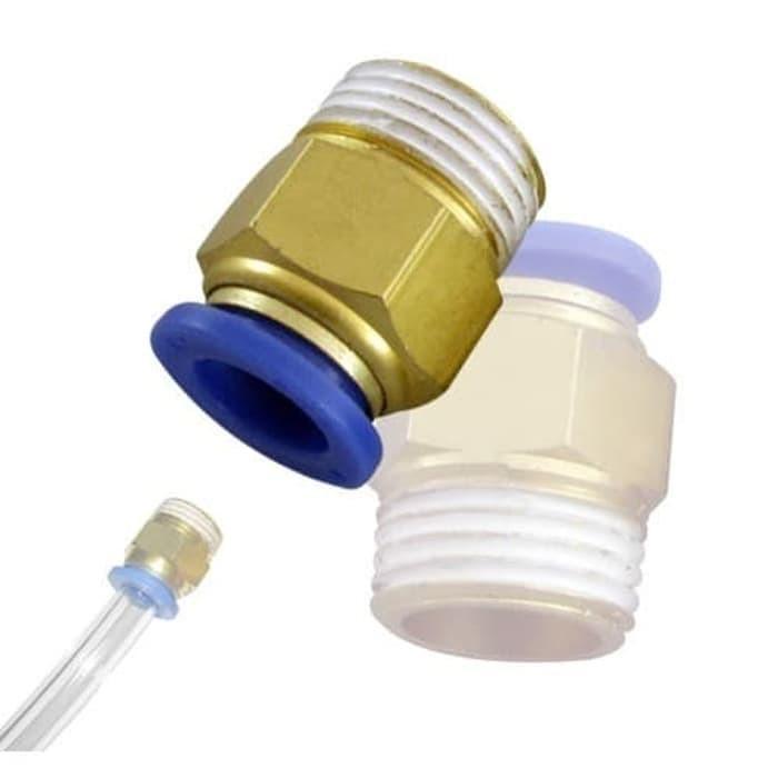 Jual nepel pneumatic slip lock drat 1/4 x 8mm fitting lurus untuk jet ...