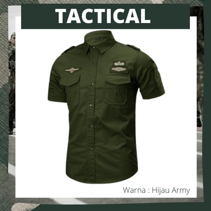 Jual Kemeja Tactical Lengan Pendek Pria Cowok Khaki PDH Lapangan ...