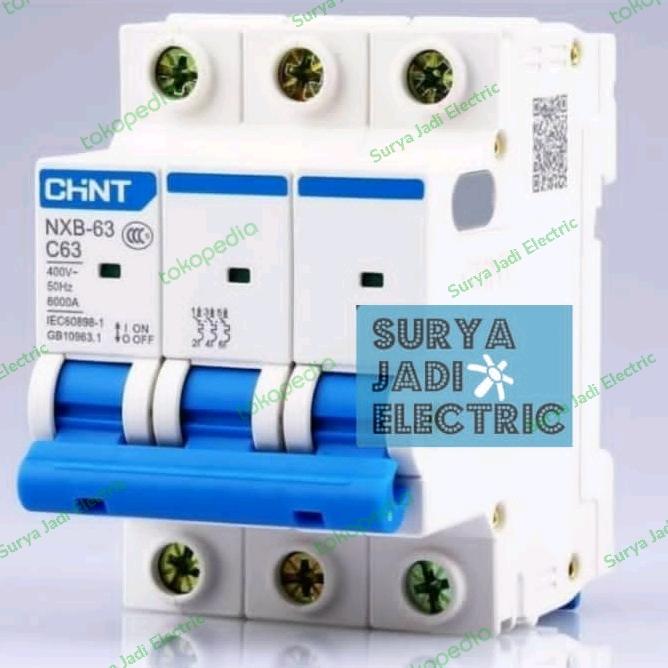 Jual MCB CHINT 63A/3P NXB-63 6kA / MCB CHINT 3 Phase 63A 3 Pole - Kota Medan - Surya Jadi ...