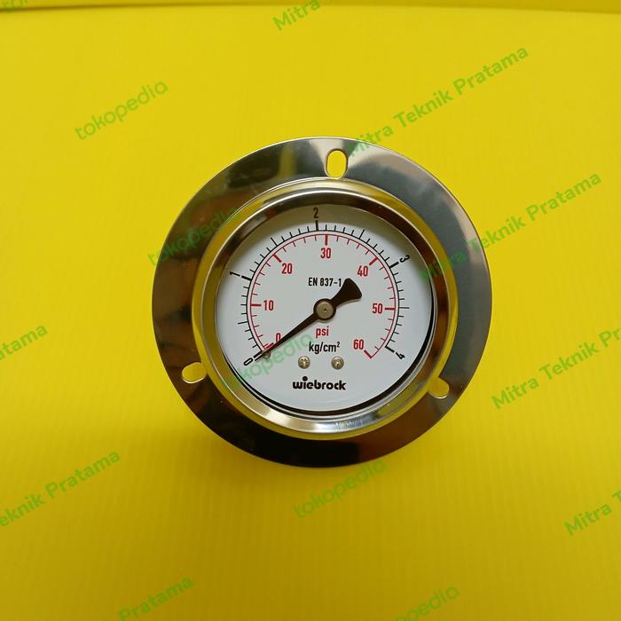 Jual Manometer Pressure Gauge Stainless Payung 2 1/2 inchi 4 Bar 60 psi ...