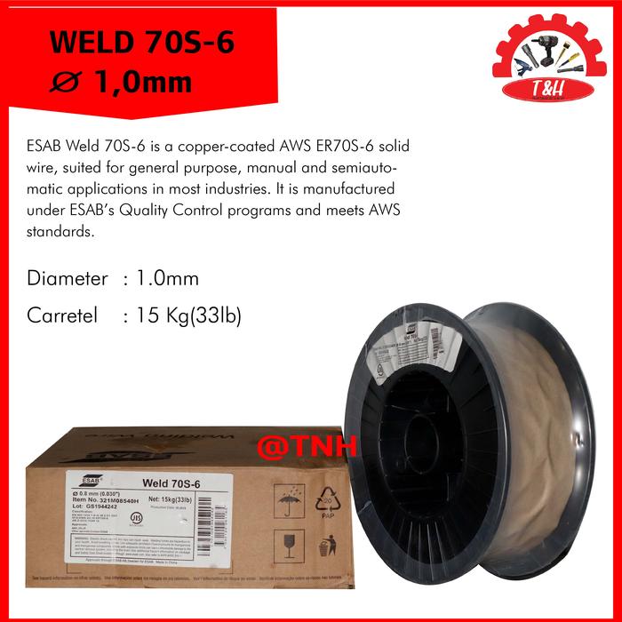 Jual ESAB Mig Wire WELD ER 70S-6 - Dia 1.0 mm x 15 Kgs - Jakarta Barat - Tools Hardware Shop ...