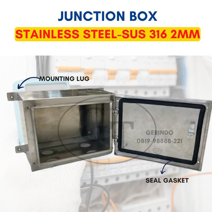 Jual Junction Box Indoor Stainless Steel 300x400x250mm SUS316 2mm DOFF ...