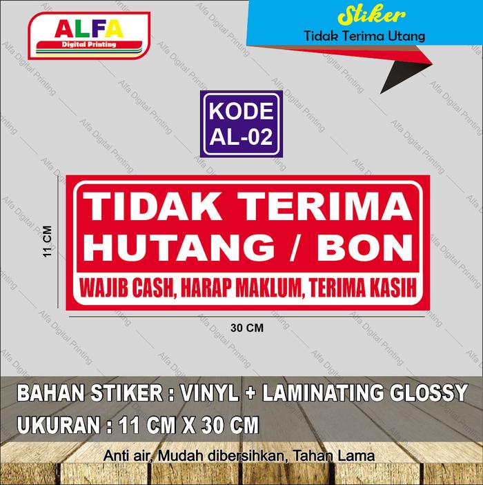Jual stiker vinyl + laminating glossy tidak terima hutang - Kab. Bekasi ...