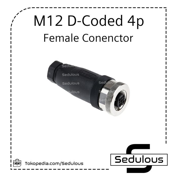 Jual M12 4 Pin Connector D, Konektor Profinet Ethernet - Female - Kab ...