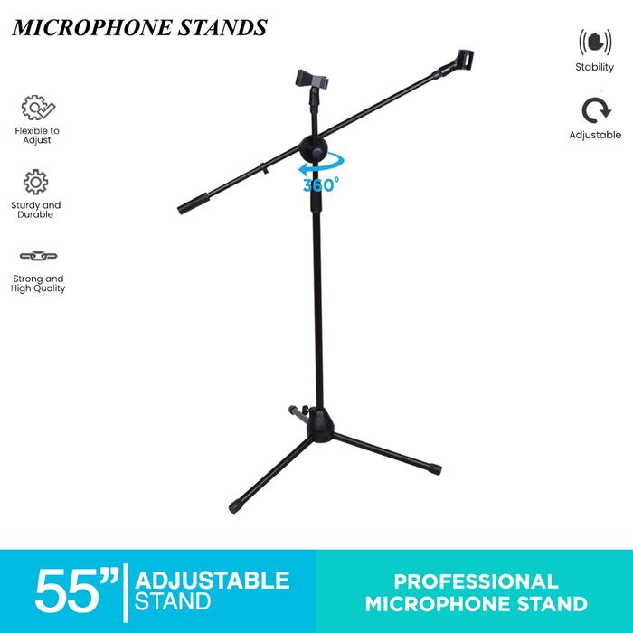 Promo Microphone Stand Tripod Flat Lay with Overhead Boom Arm ...