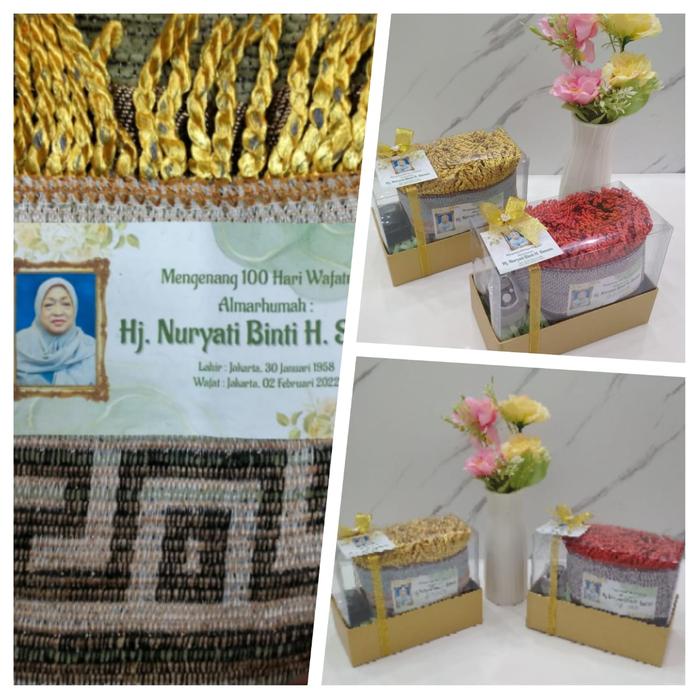 Jual souvenir mengenang 40 hari/100 hari/1000 hari/haul/sajadah-tasbih ...