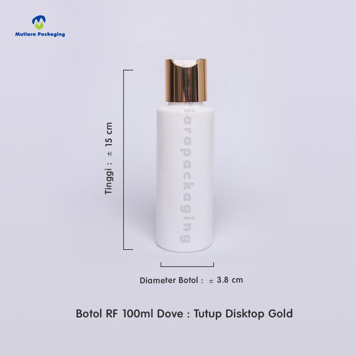 Jual Botol RF Disktop 100ml Dove Tutup GOLD / BOTOL KEMASAN KOSMETIK ...