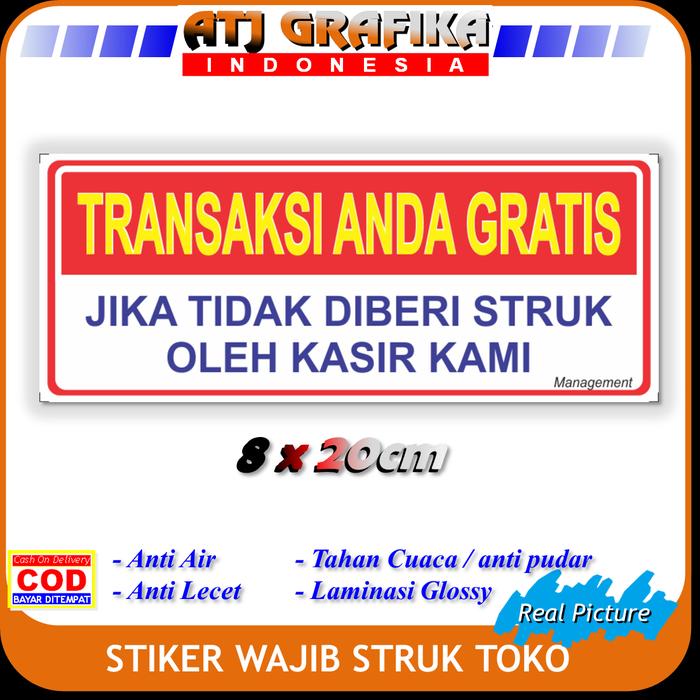 Promo Stiker transaksi gratis jika tidak ada struk sticker toko ...