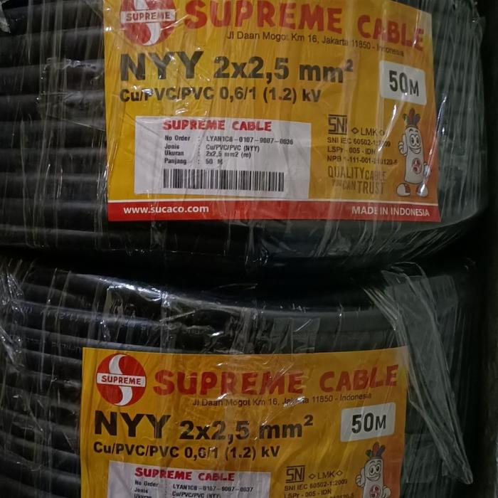 Jual KABEL NYY 2X2.5 @50M 50M (METER) SUPREME - Jakarta Pusat - Sentral Jaya Elektrik | Tokopedia