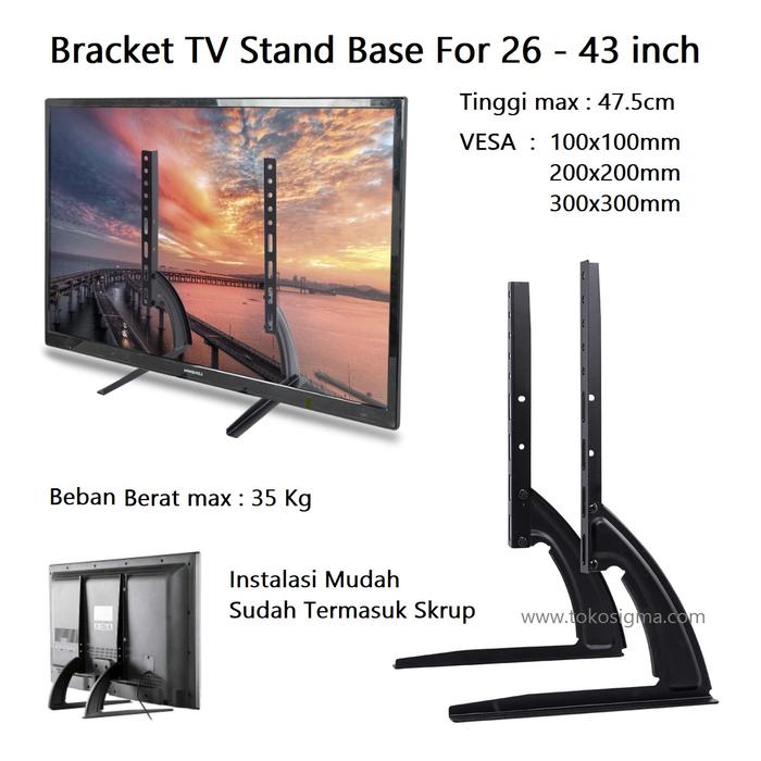 Jual BRACKET TV BERDIRI DI MEJA STAND DESK EV64 LED TV 27 32 37 42 43 ...