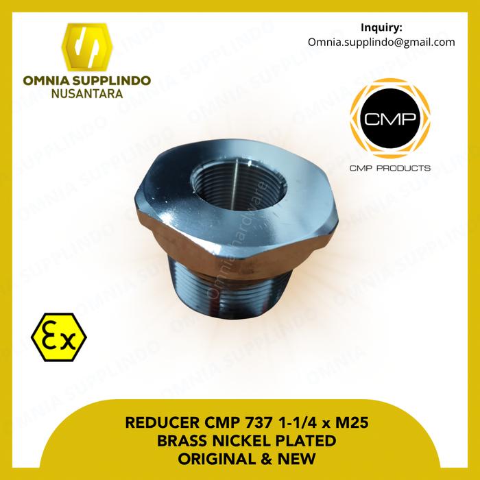 Jual Reducer Exproof CMP 737 1-1/4"NPT (M) x M25 (F) Brass Nickel ...