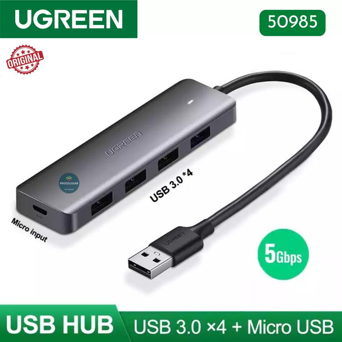 Jual Ugreen USB HUB to USB 3.0 4 Port Power By Micro Metal Extension ...