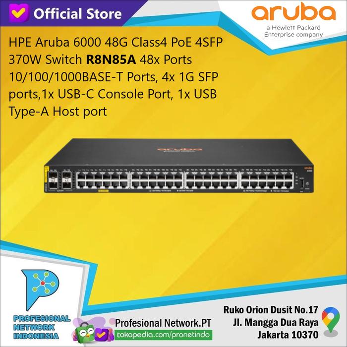 Promo HPE R8N85A Aruba 6000 48G Class4 PoE 4SFP 370W Switch Cicil 0% 3x ...