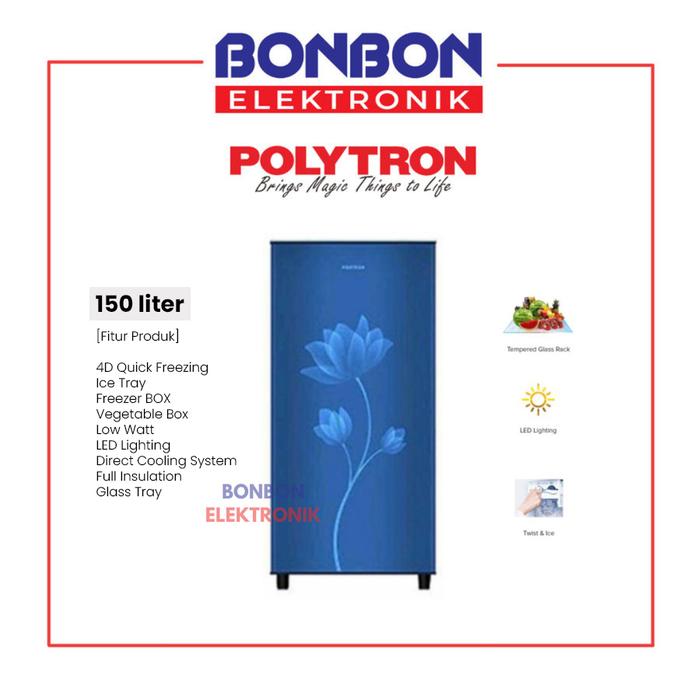 Promo Polytron Kulkas 1 Pintu PRB 159B / PRB159 / PRB 159 B Cicil 0% 3x ...