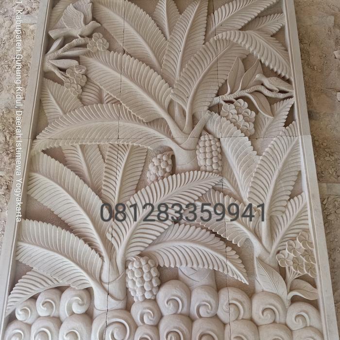 Jual batu ukir relief - hiasan dinding - relief batu alam - ukiran ...