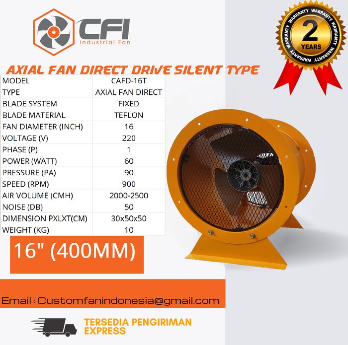 Jual AFD Axial Fan Direct Drive 16" (150WATT/1PHASE/1450RPM) Low Noise ...