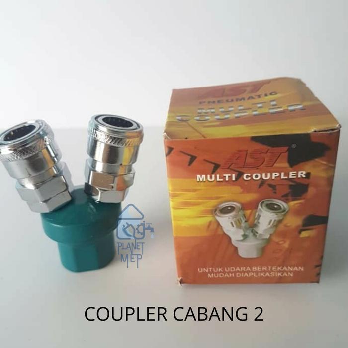 Jual AST COUPLER CABANG 2 / QUICK COUPLING 2 WAY / COUPLER ANGIN ...