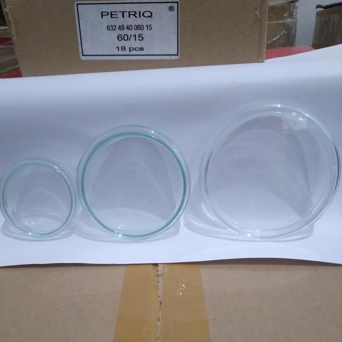 Jual Petridish Kaca 60mm. Cawan Petri Kaca 60x15 mm. Petri dish PETRIQ ...