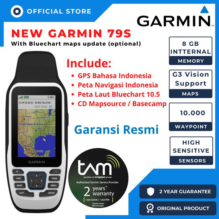 Jual Garmin 79S GPS Map Free Peta Laut Bluechart Pacific (Garansi Resmi ...