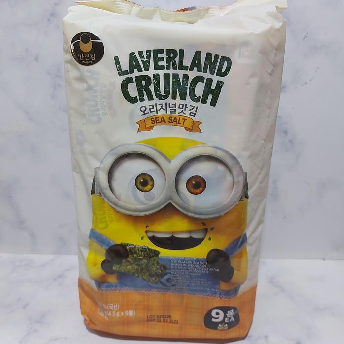 Jual MANJUN Laverland Crunch Sea Salt Korean Seaweed isi 9 pack (40.5gr ...