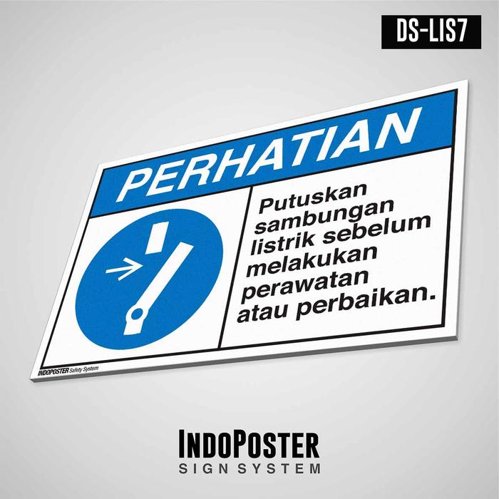 Jual Safety sign PVC K3 ANSI putuskan sambungan listrik sebelum ...
