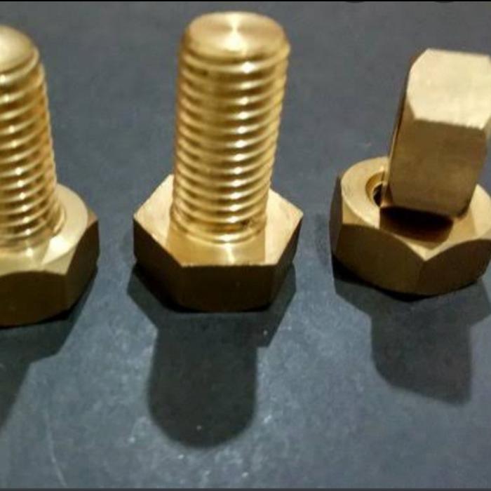 Jual baut mur hex kuningan m6 × 15mm bolt nut hex 6x15 kuningan asli ...